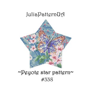 Blue Butterfly 3D Peyote Star Pattern PDF Insect and Flowers Beaded ...