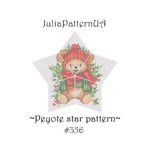 Teddy Bear Peyote Star Pattern PDF Christmas Ornament 3D Beaded Star ...