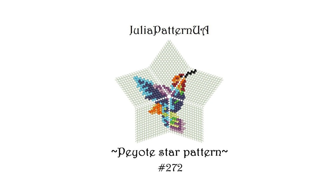 Hummingbird Peyote Star Pattern PFD Colorful Bird 3D Beaded Star ...