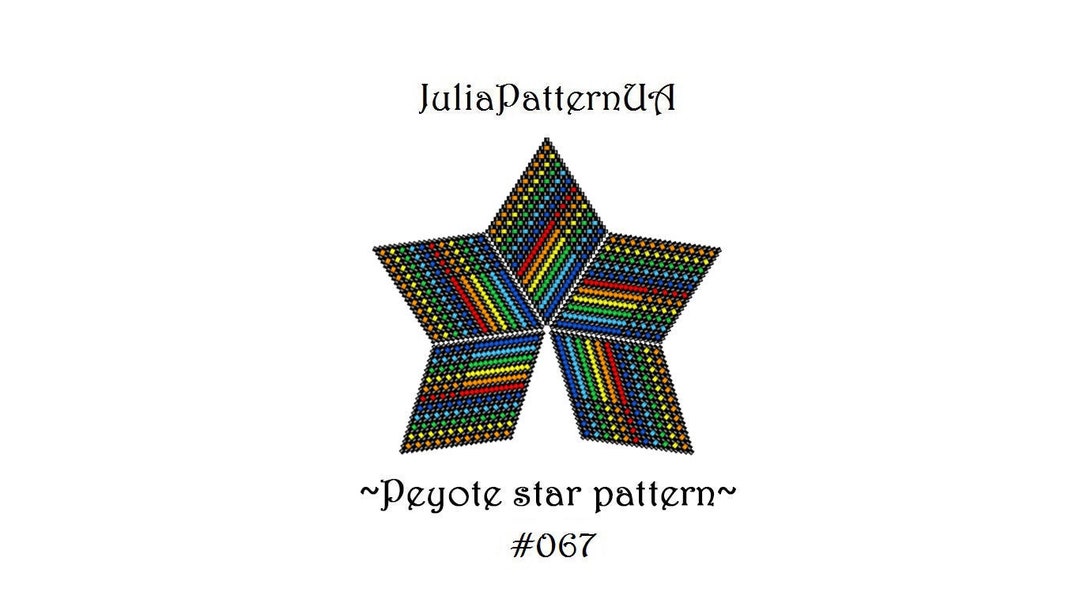 LGBT 3D Peyote Star Pattern PDF Rainbow Beaded Star Pattern DIY Warped Square Pattern Peyote ...
