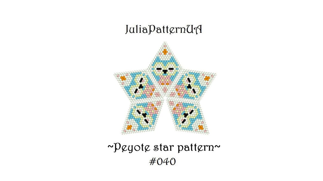 Owl 3D Peyote Star Pattern Bird Beaded Star Pattern DIY Warped Square ...