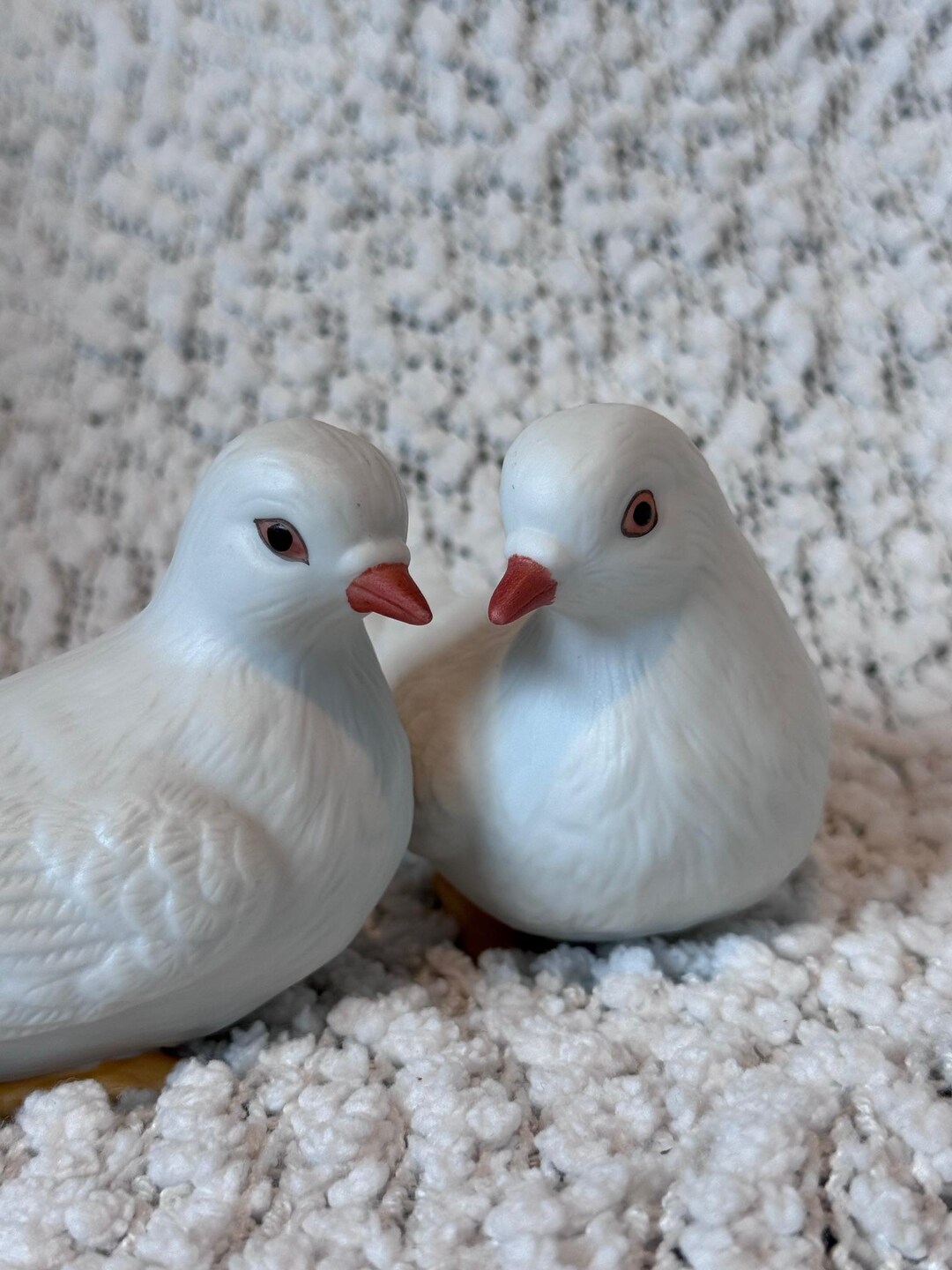 Vintage HOMCO Dove Figurines Pair-white Ceramic Birds-1980's Home ...