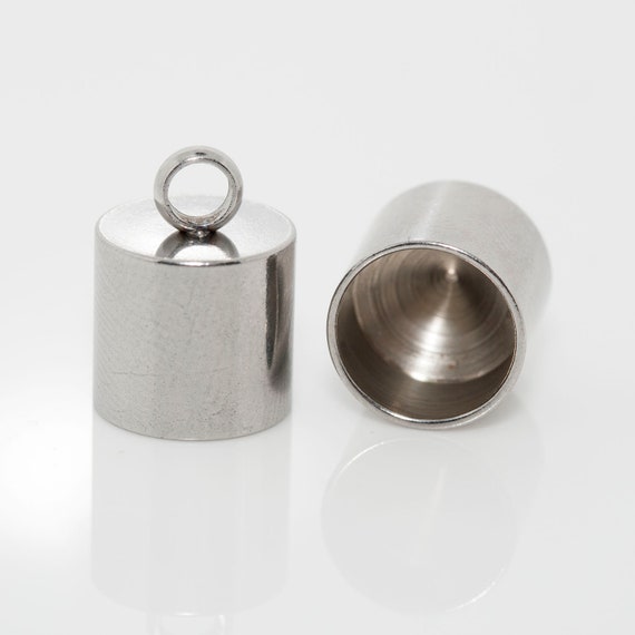 4mm 6mm 8mm 10mm Hole Stainless Steel Crimp End. DIY. | Etsy