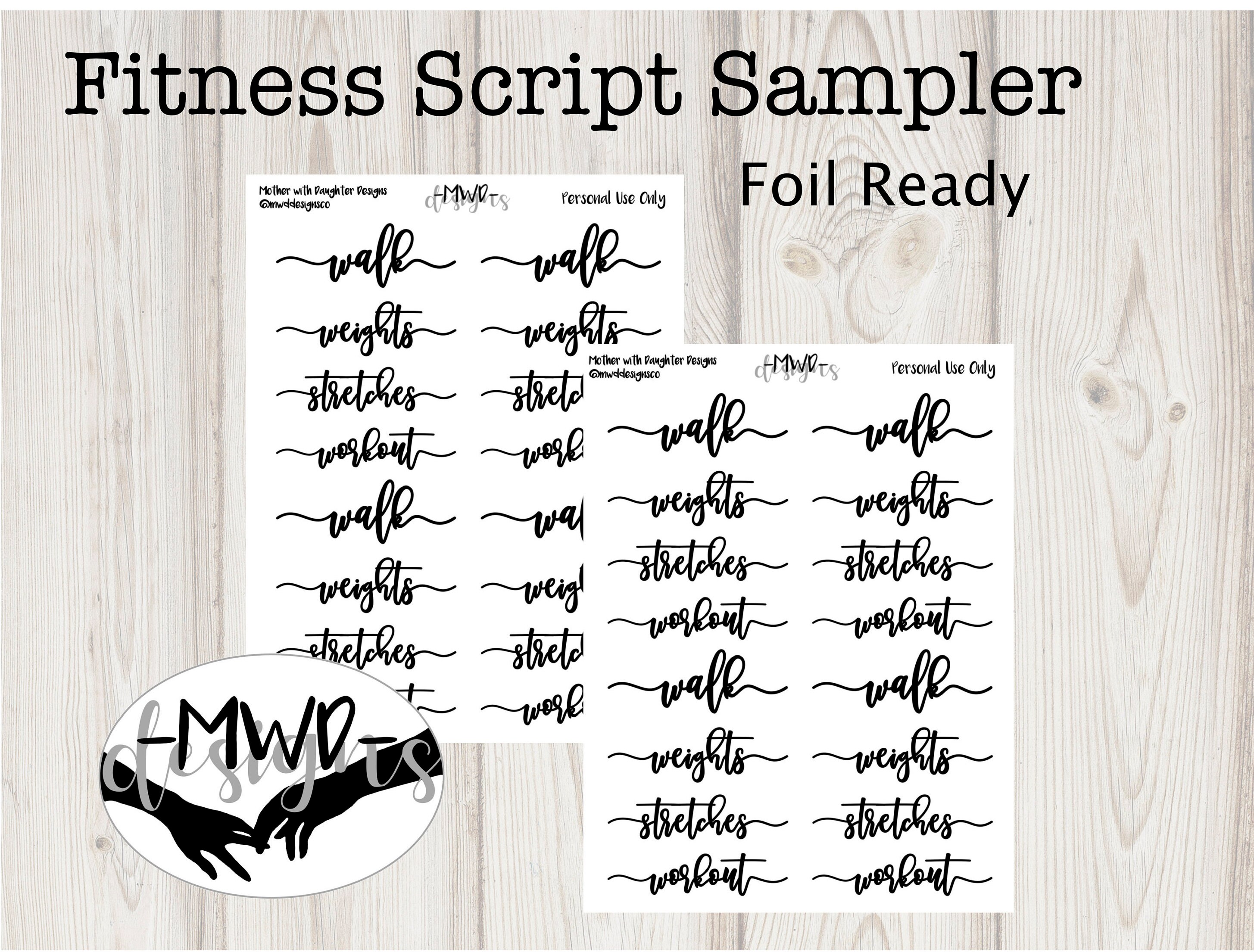 Fitness Script Sampler FOIL READY Walk Script Weights | Etsy