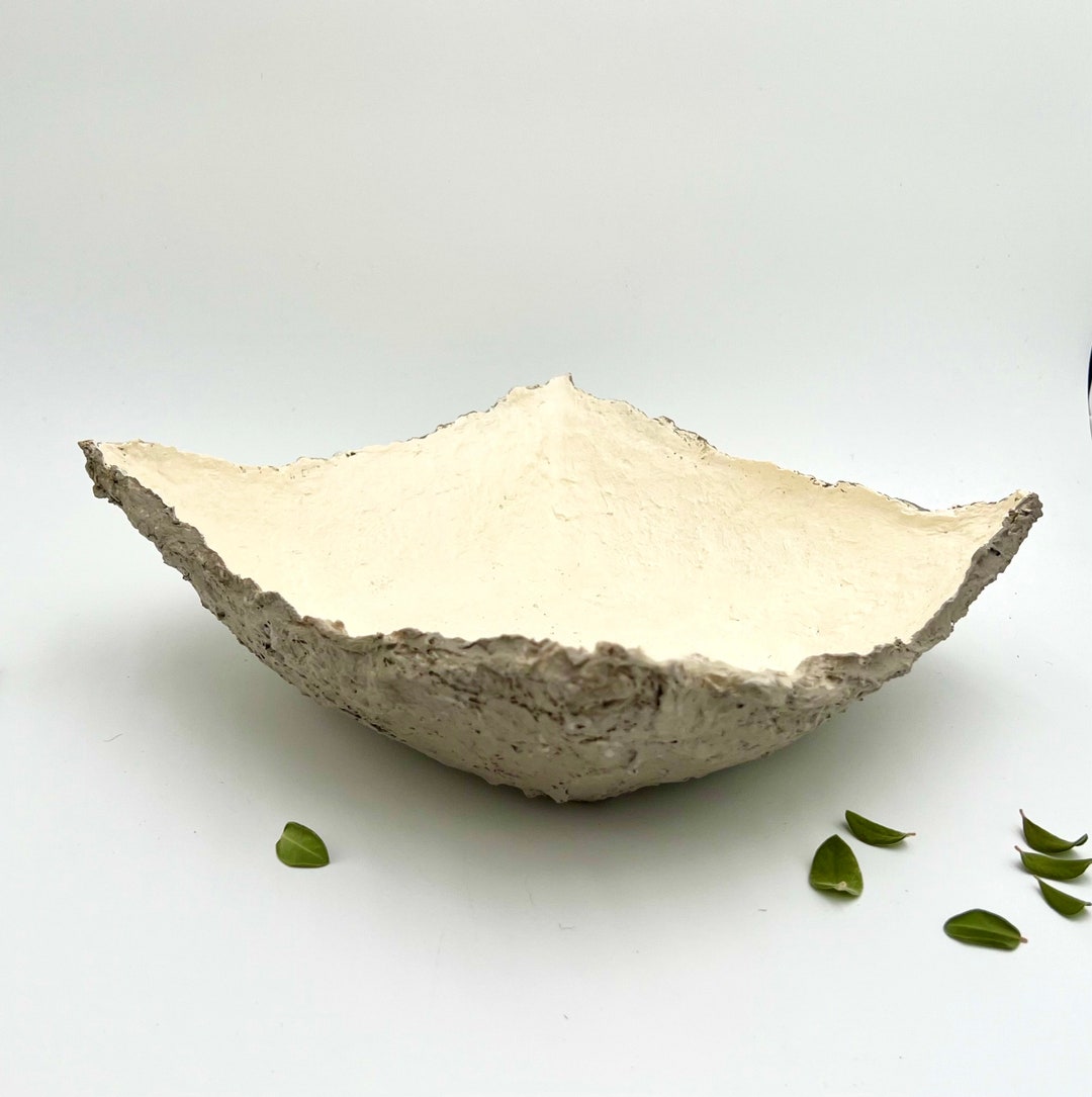 Bowl or Deep Tray Paper Mâché Rustic Texture Primitive Art Country ...