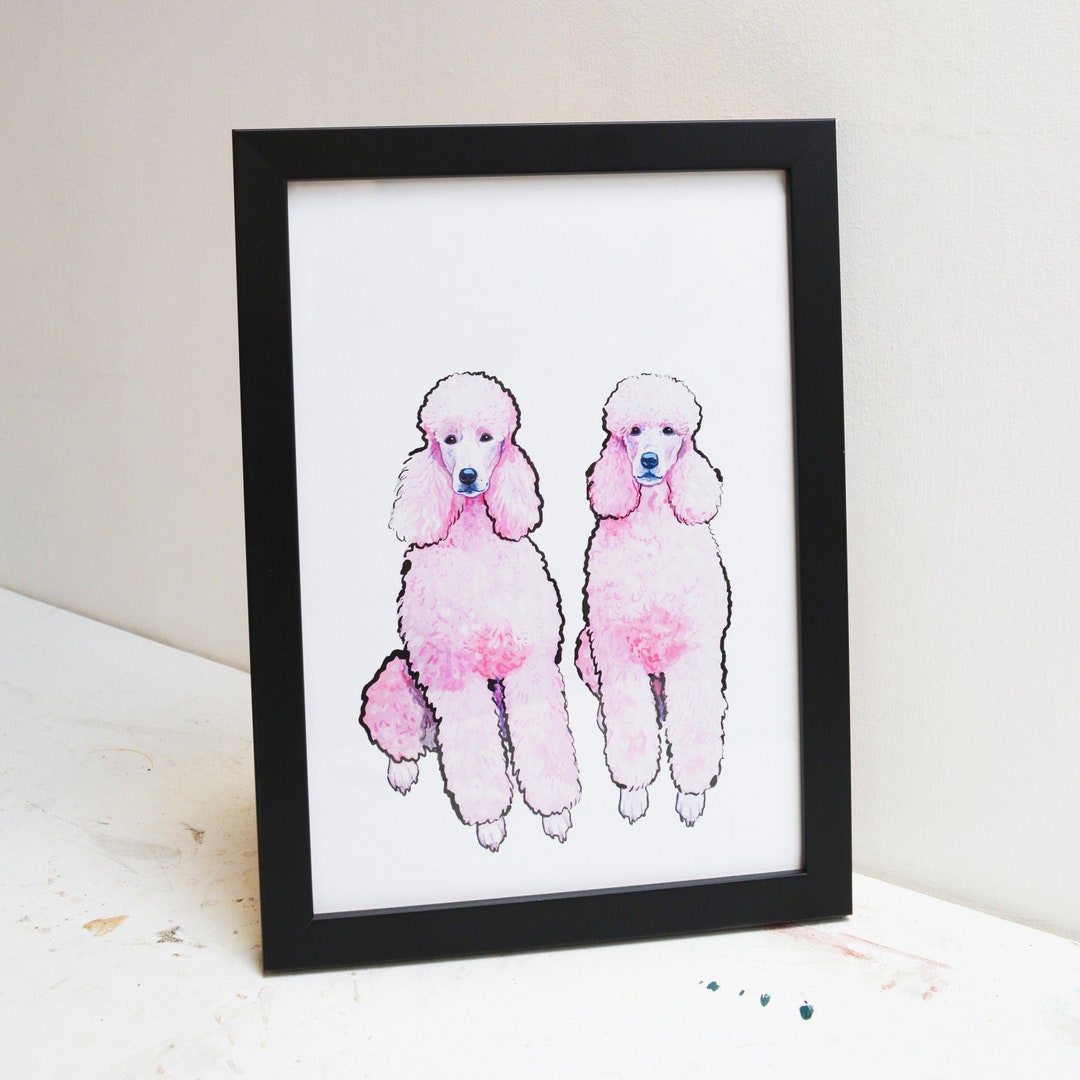Poodle Wall Art Pink Poodle Print Standard Poodle Print Poodle Art ...