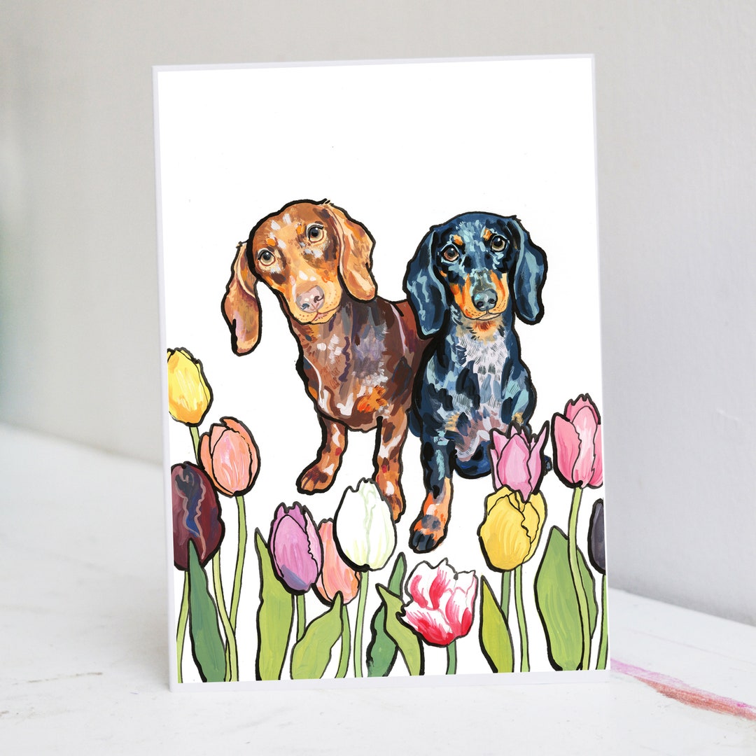 Personalised Dachshund Mothers Day Card Dachshund Valentines Card ...