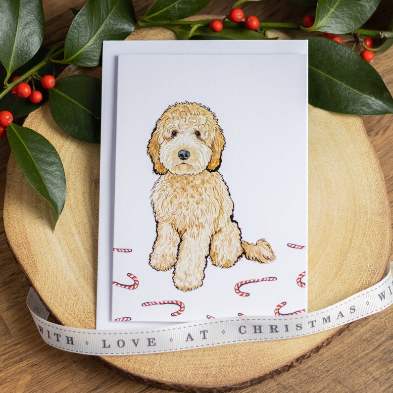 Personalised Golden Doodle Christmas Card - Etsy