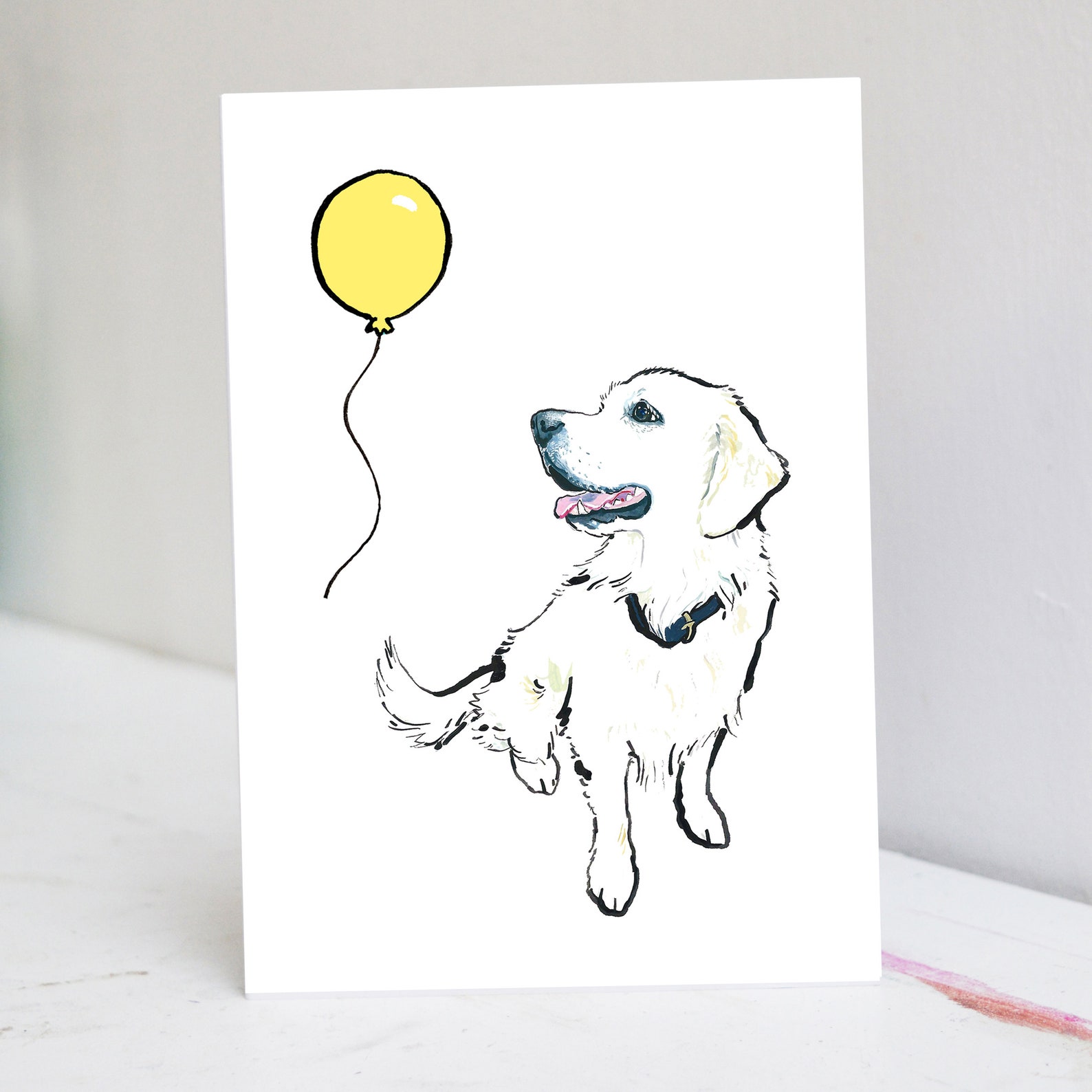 Personalised Golden Retriever Card - Etsy