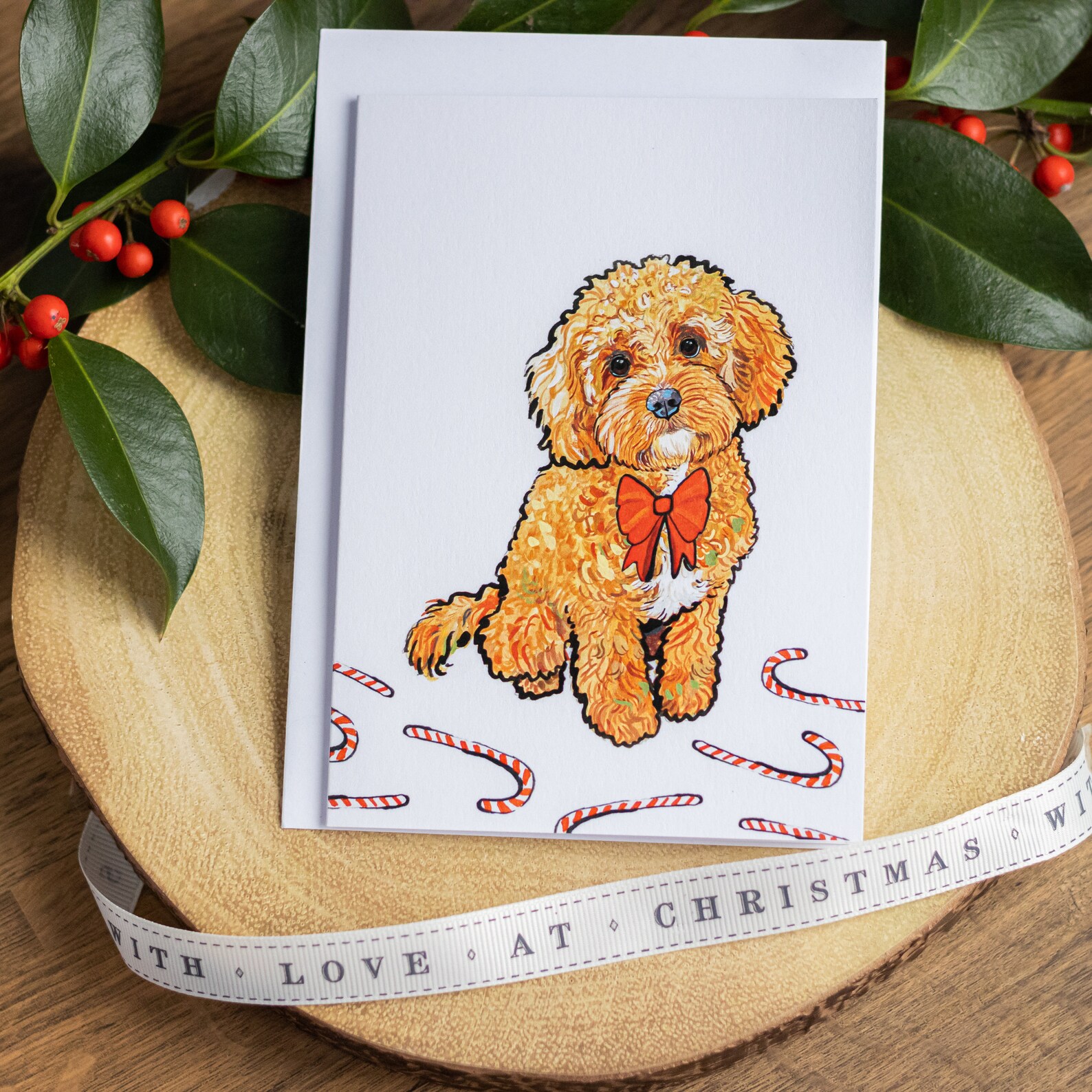 Cavapoo Christmas Card - Etsy