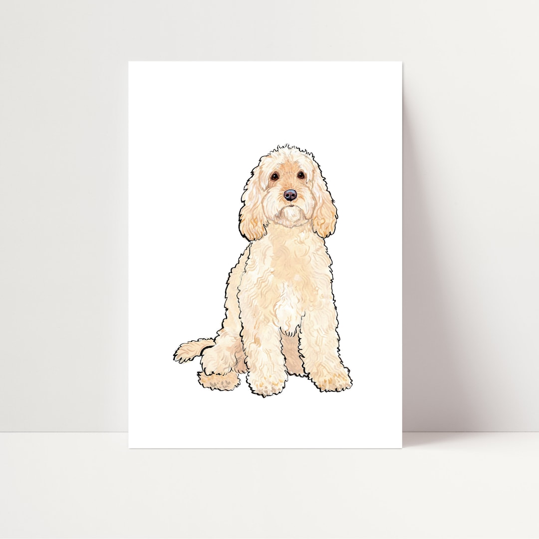 Cream Cockapoo Print | Cockapoo Wall Art - Etsy