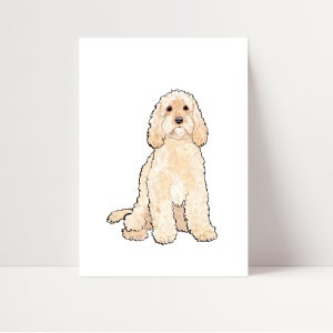 Cream Cockapoo Print | Cockapoo Wall Art - Etsy