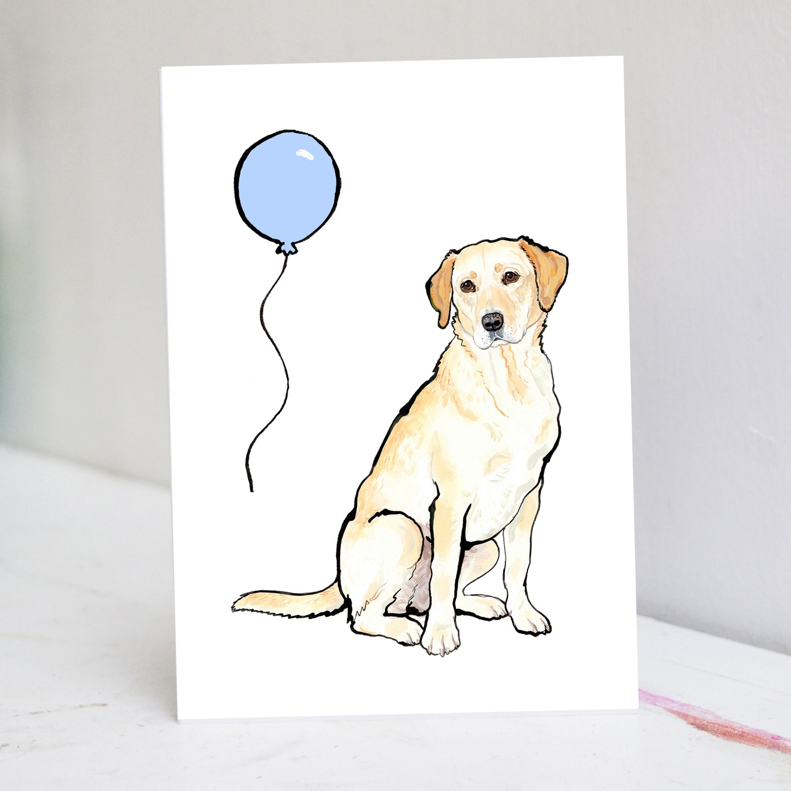 Personalised Yellow Labrador Card - Etsy