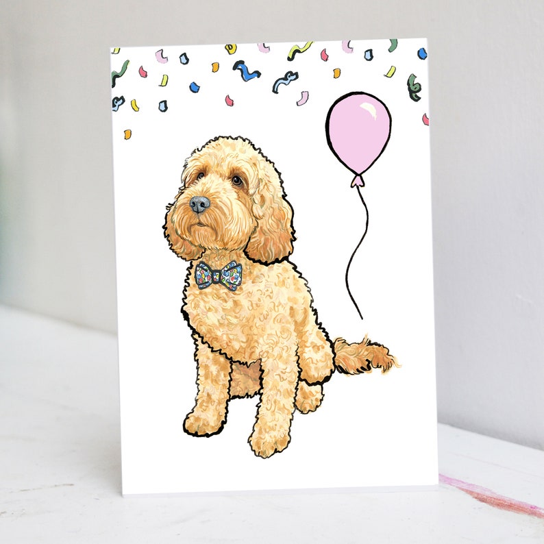 Personalised Party Cockapoo Card - Etsy