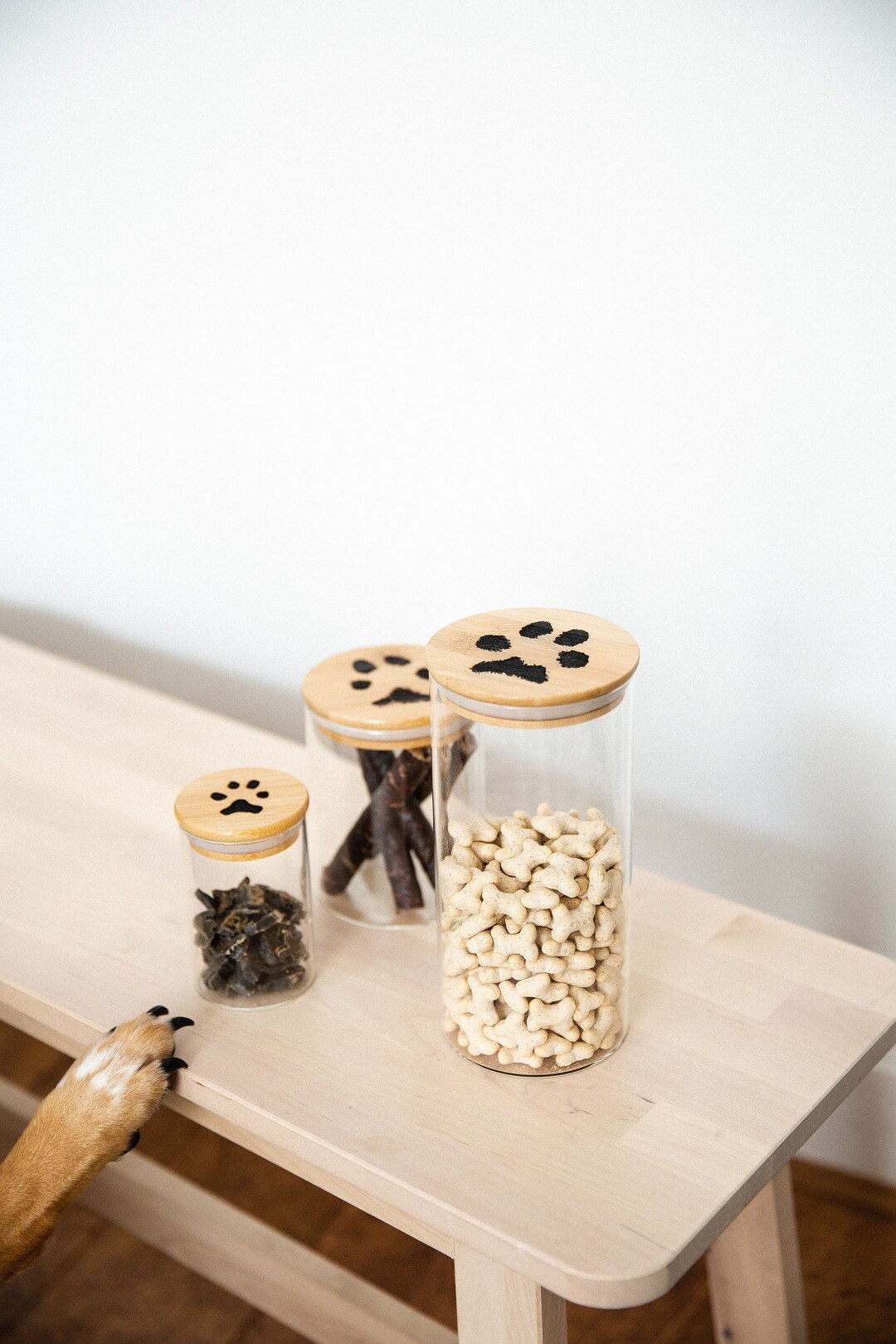 Custom Paw Print Treat Jar | Actual Paw Print | Custom Treat Jar - Etsy
