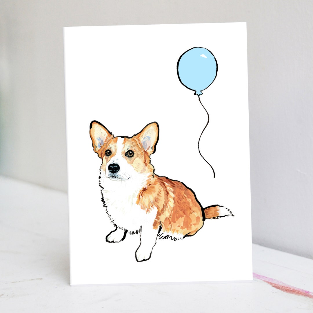 Personalised Corgi Card - Etsy