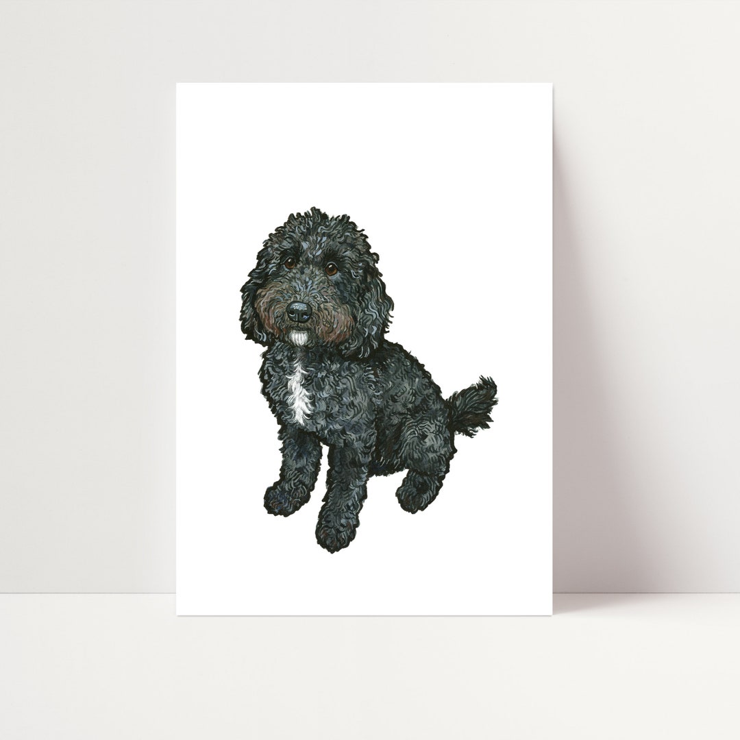 Black and White Cockapoo Print | Black Cockapoo Wall Art - Etsy