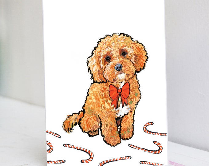 Cavapoo Christmas Card - Etsy