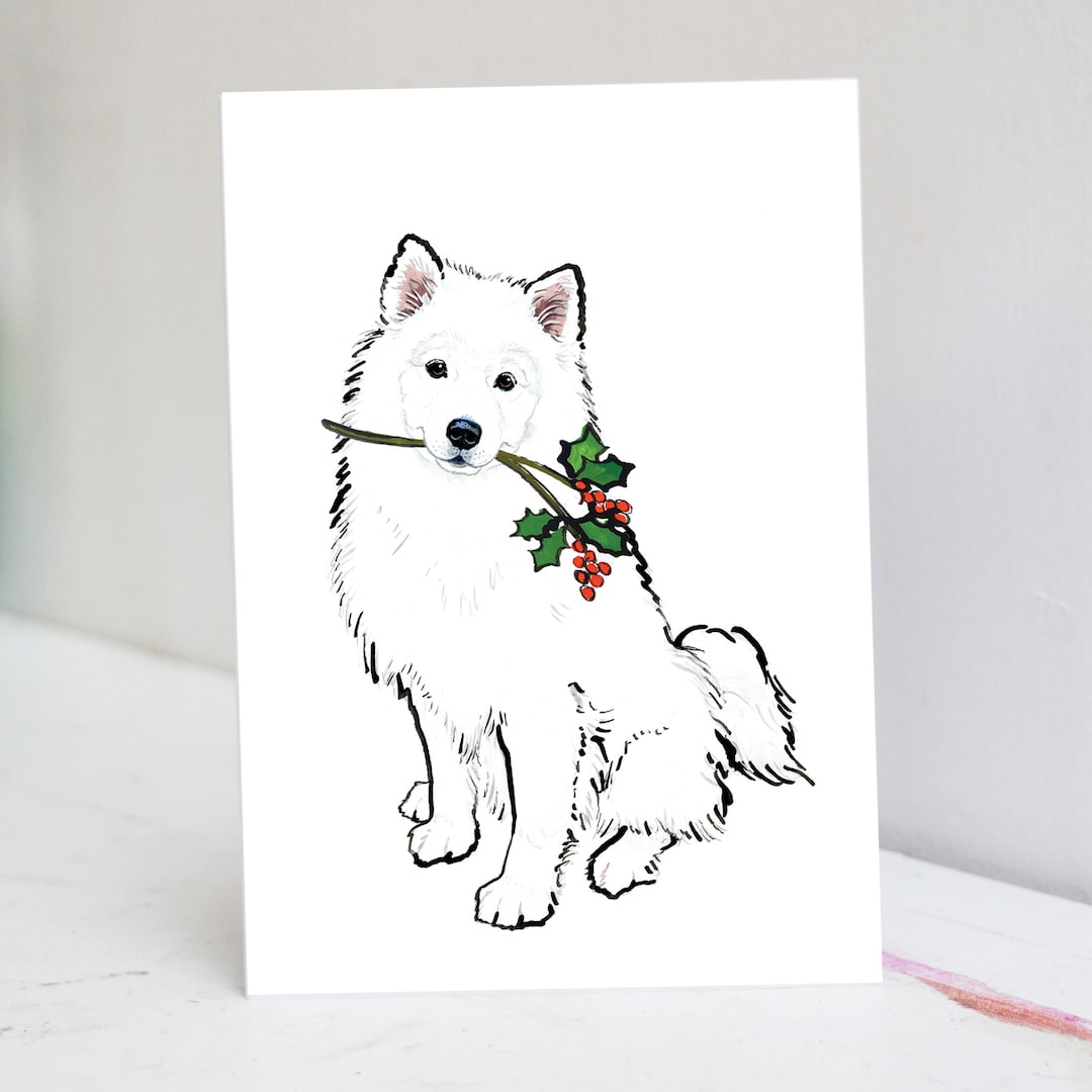 Samoyed Christmas Card - Etsy UK