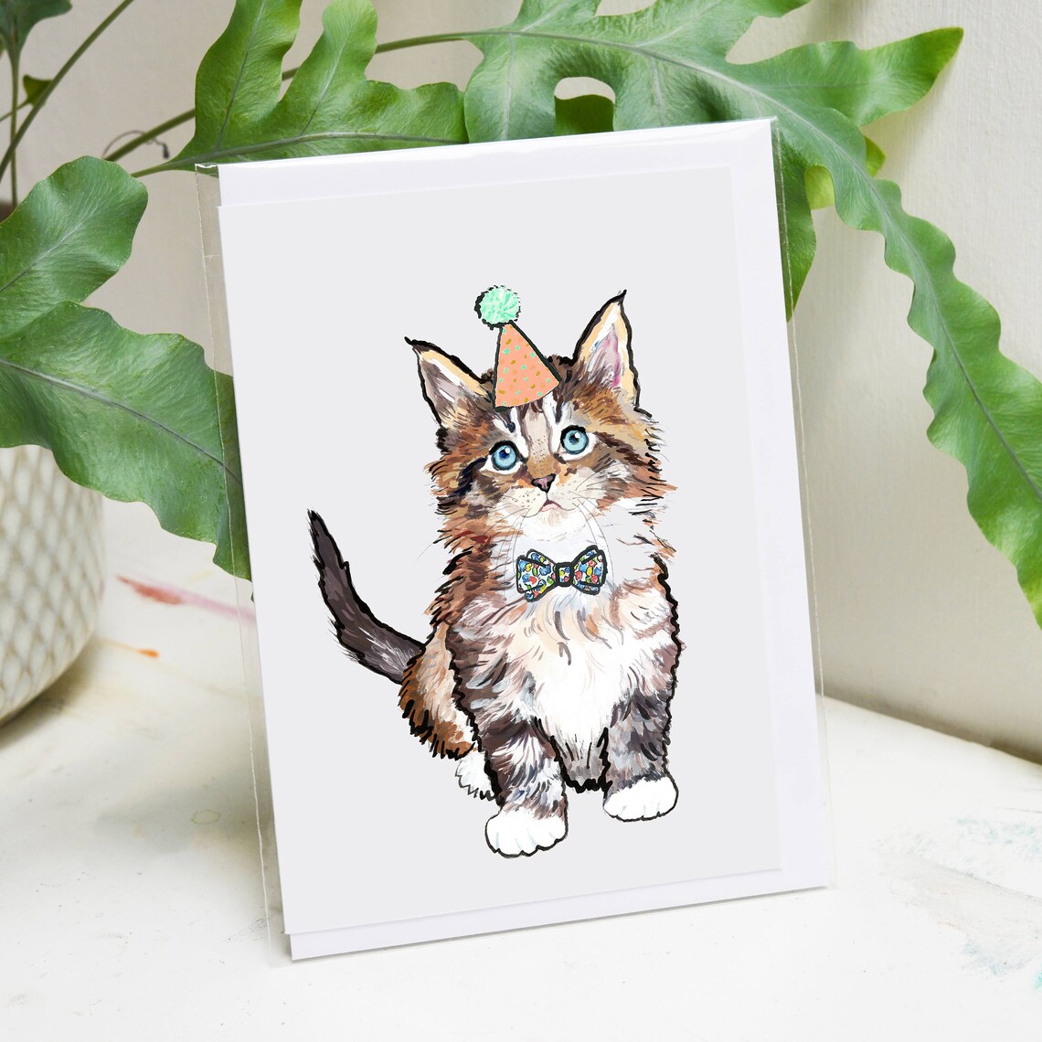 Kitten Birthday Card | Tabby Kitten Card | Tabby Cat Card - Etsy