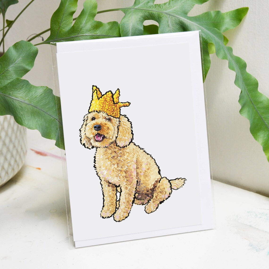 Personalised Crown Cockapoo Card - Etsy UK