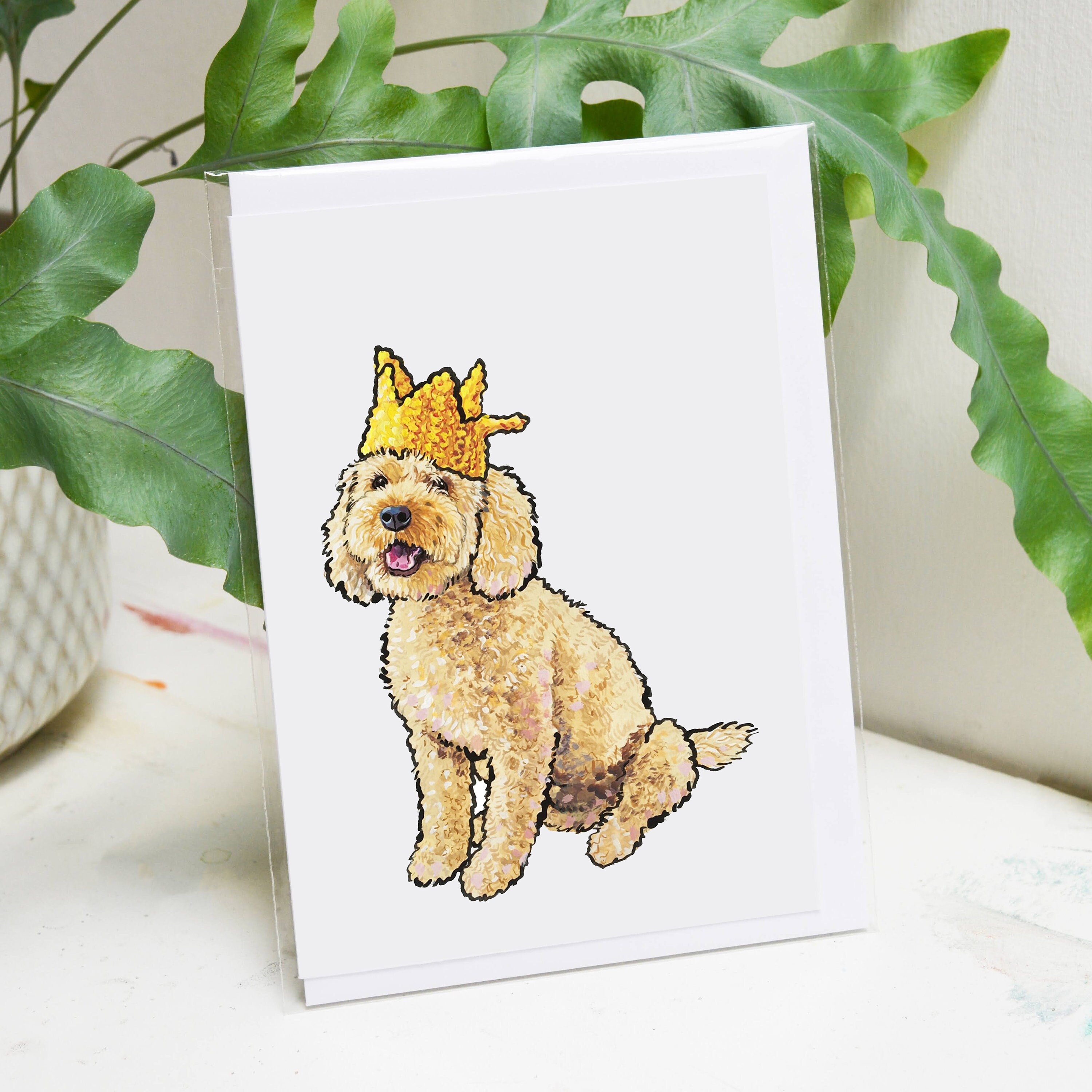 Personalised Crown Cockapoo Card - Etsy UK