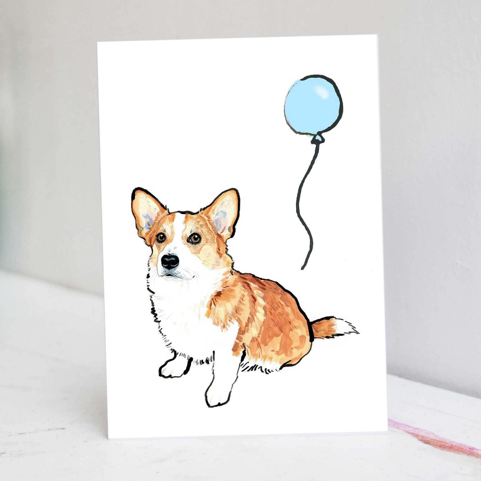 Personalised Corgi Card - Etsy