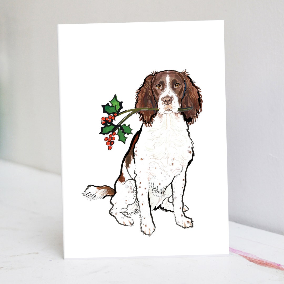 Personalised Festive Springer Spaniel Christmas Card - Etsy