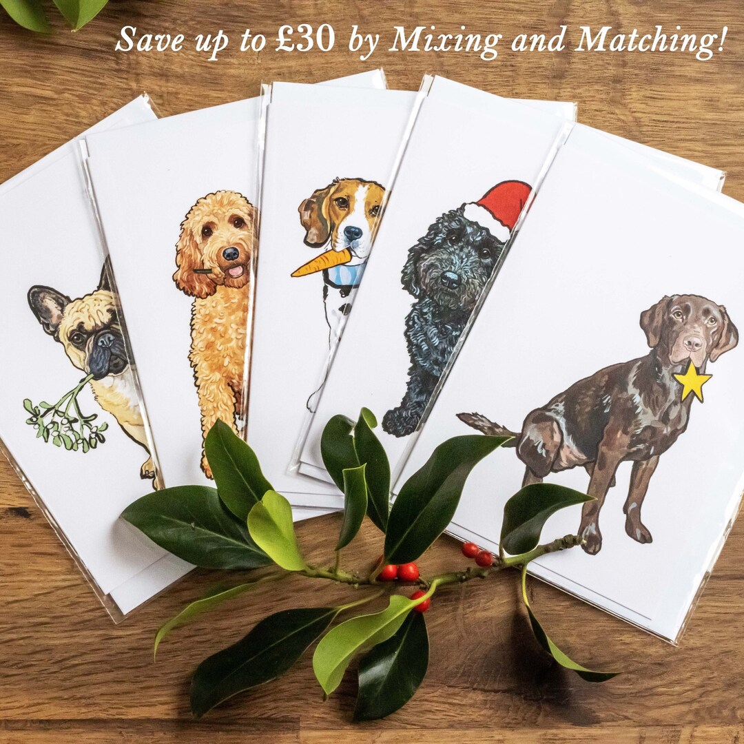 Dog Breeds Christmas Card Selection - Mix and Match Your Custom Pack ...