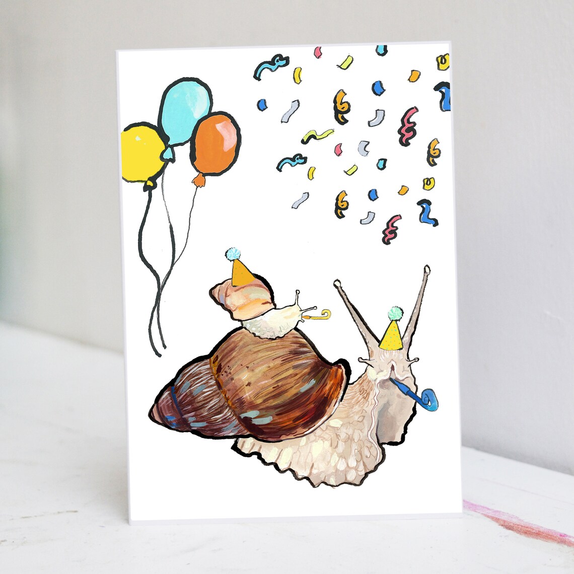 Belated Birthday Card Snail Birthday Card Funny Birthday - Etsy