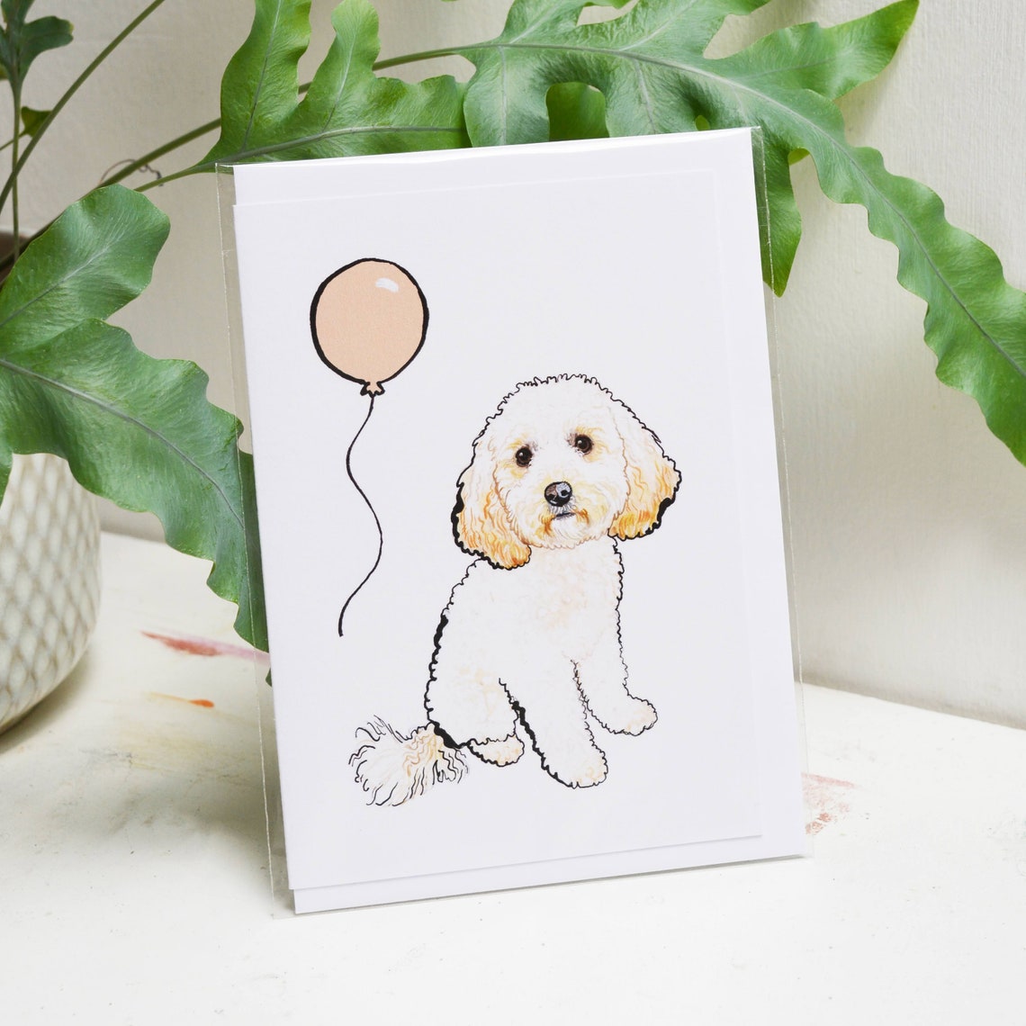 Personalised Cavapoochon Card - Etsy UK