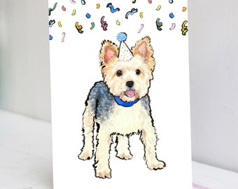 Yorkshire Terrier Card, Yorkie Card, Dog Card, Yorkie Christmas Card - Etsy
