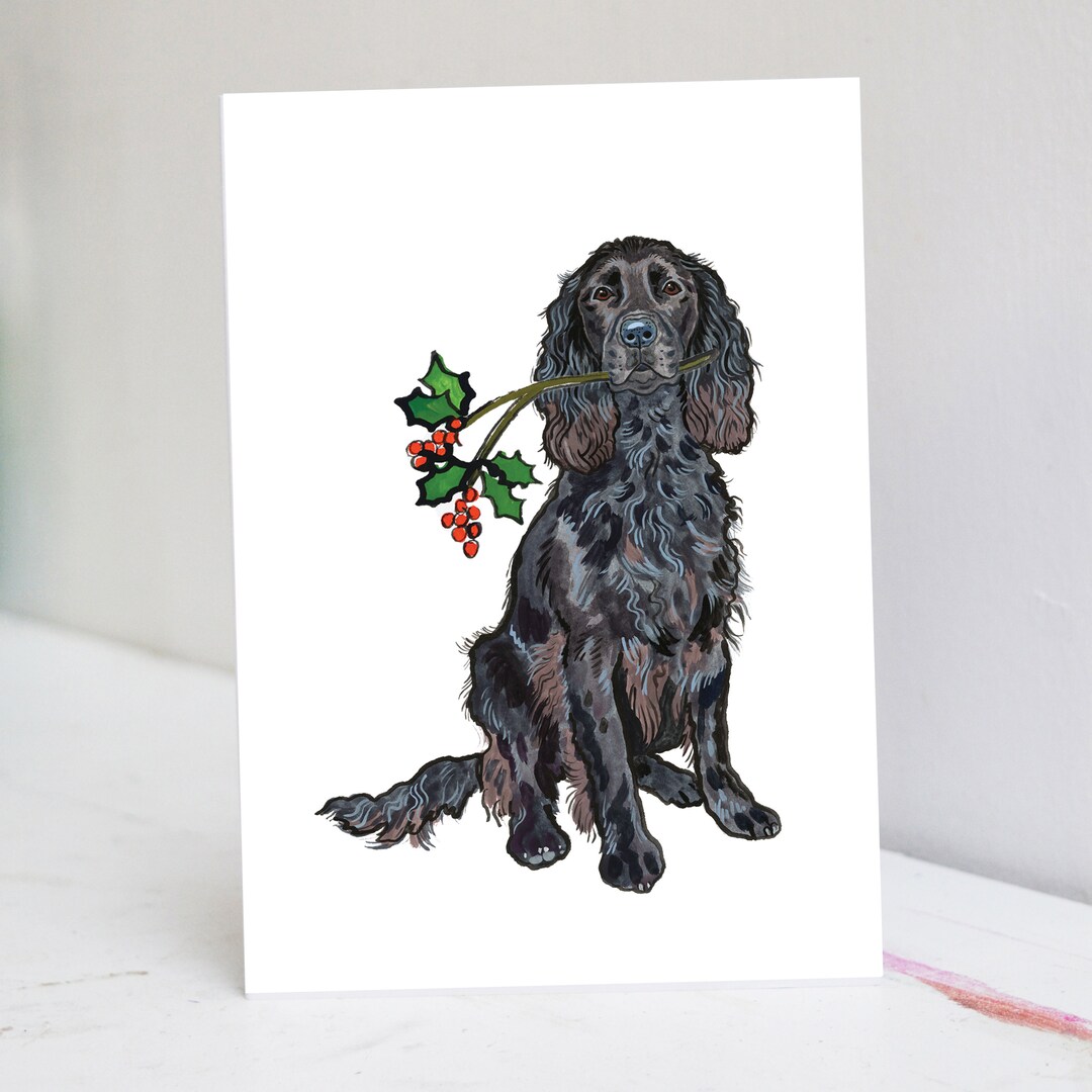 Personalised Black Cocker Spaniel Christmas Card - Etsy