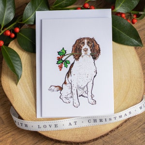 Personalised Festive Springer Spaniel Christmas Card - Etsy