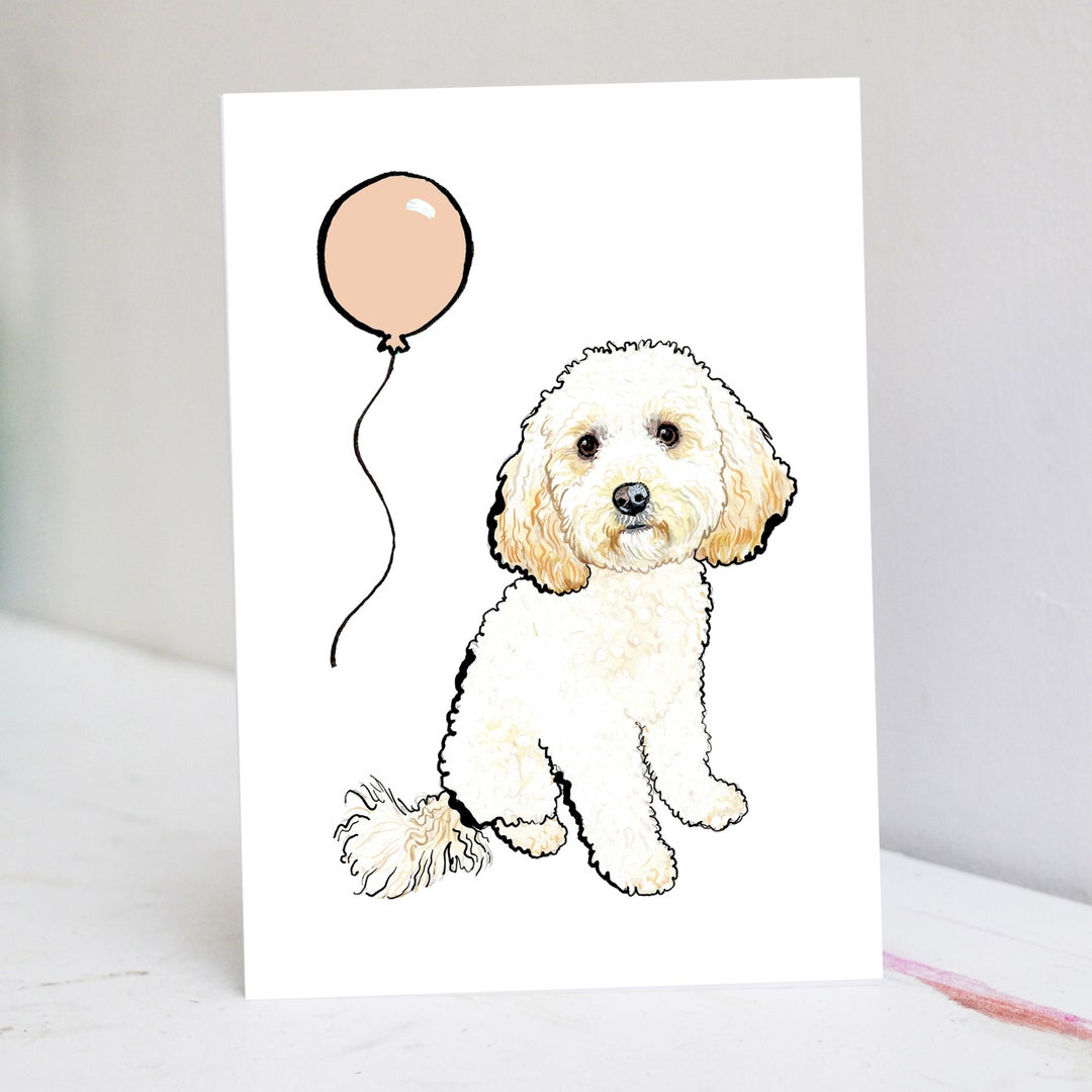 Personalised Cavapoochon Card - Etsy UK