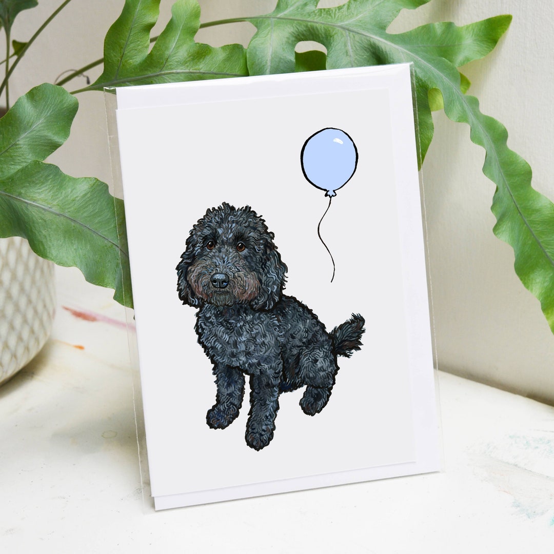Personalised Black Cockapoo Card - Etsy