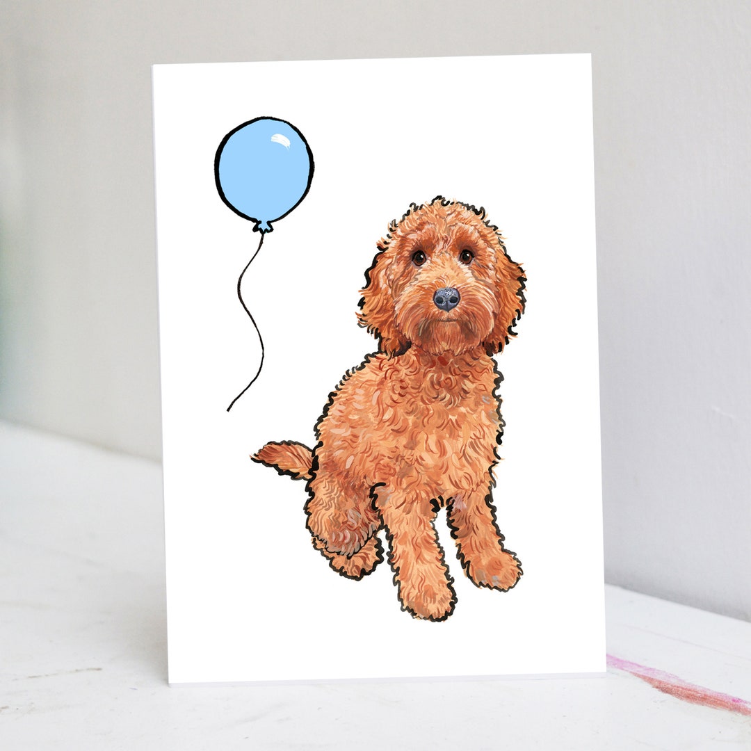 Personalised Red Cockapoo Card - Etsy