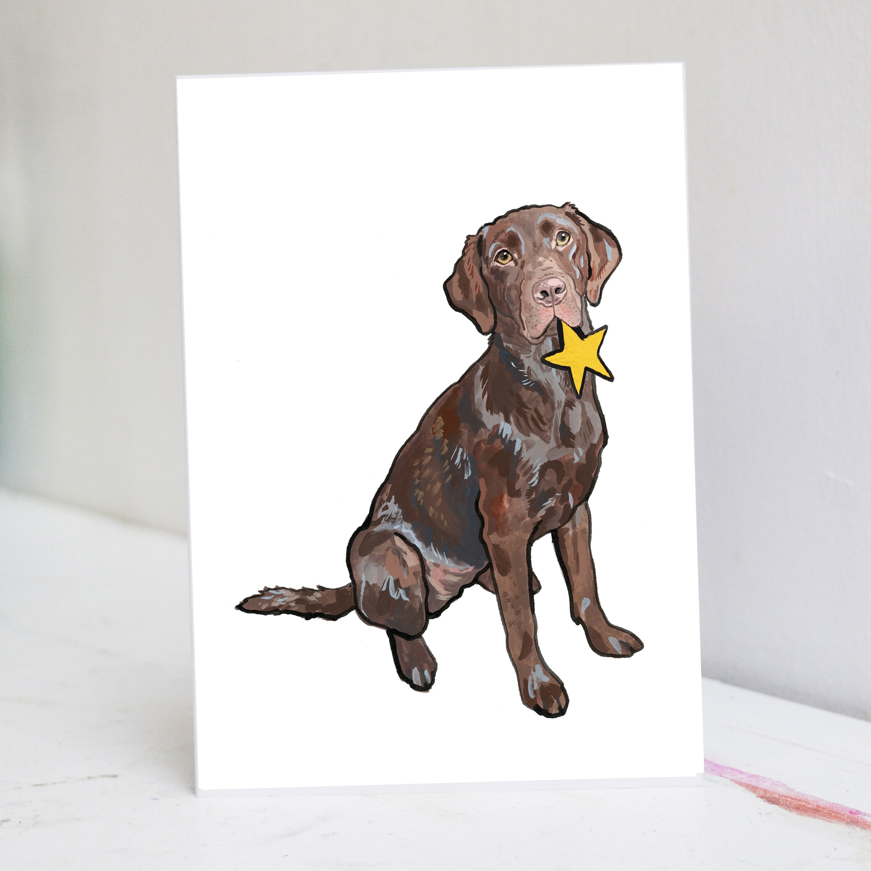 Chocolate Labrador Christmas Card Chocolate Lab Card | Etsy
