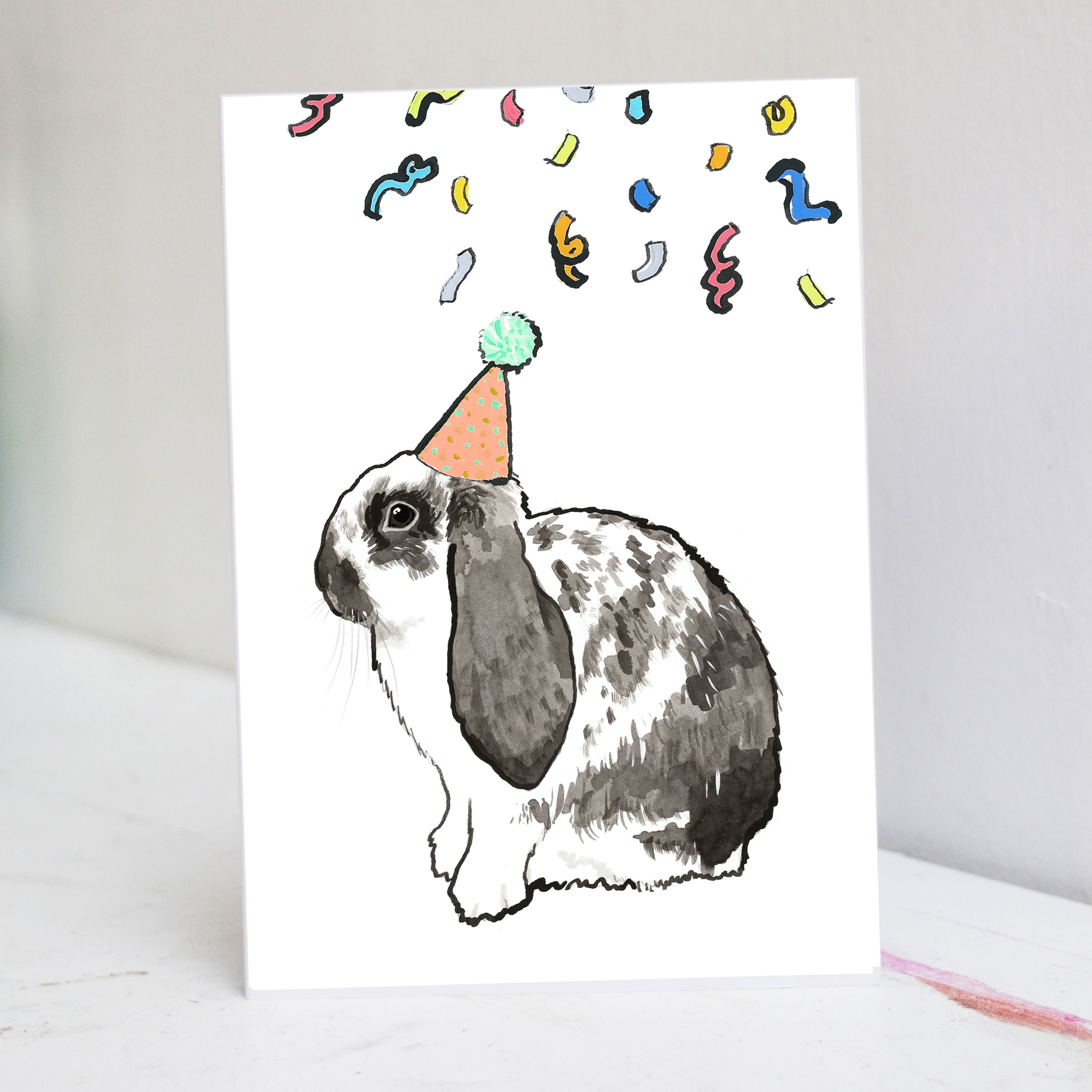 Bunny Rabbit Birthday Card Bunny Card Rabbit Card - Etsy UK