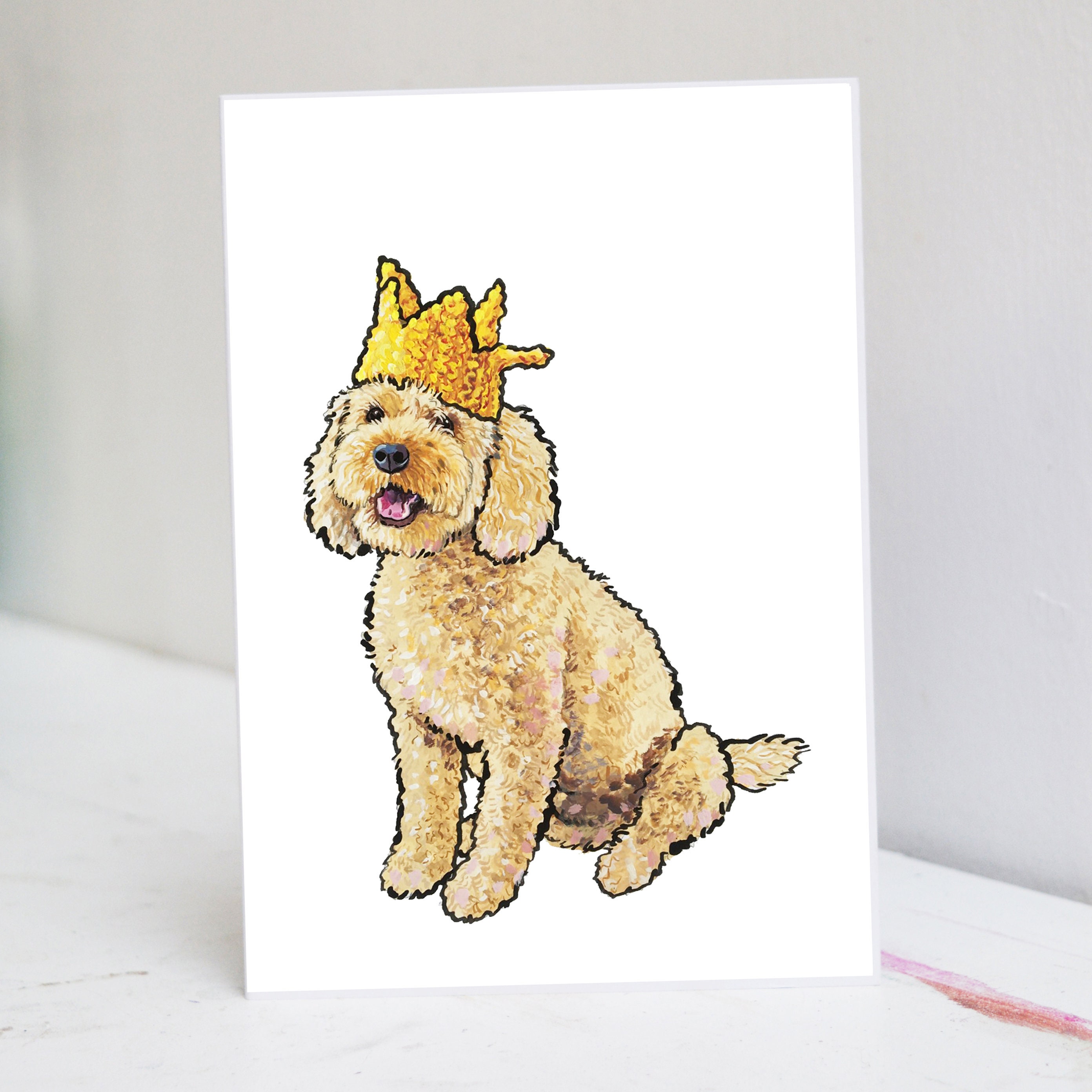 Personalised Crown Cockapoo Card - Etsy UK