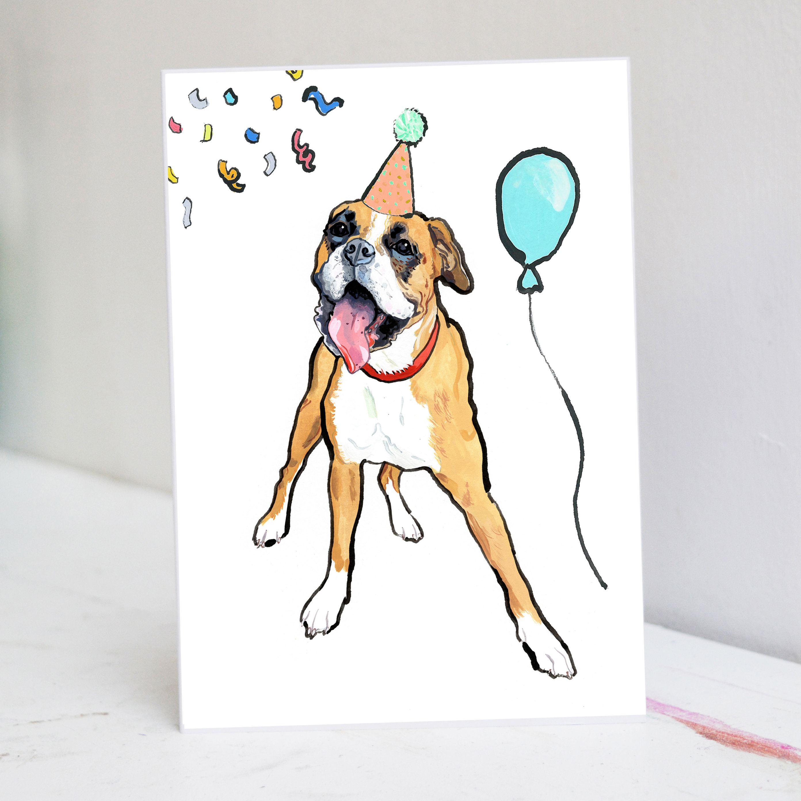 Personalised Boxer Dog Puppy Card - Etsy Israel