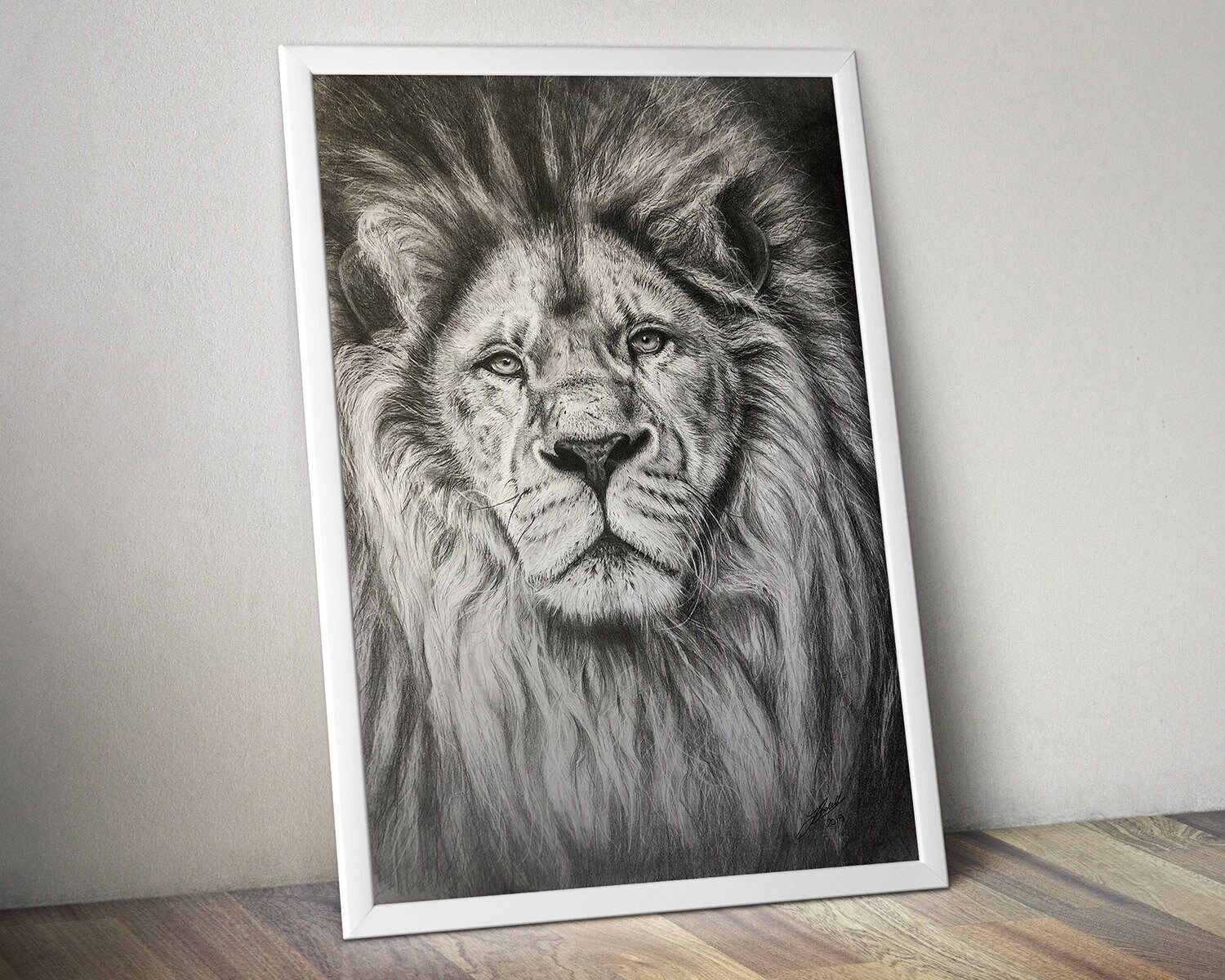 ORIGINAL Lion Pencil Drawing by Jason Bodell A2 Lion Portrait, Fine Art ...