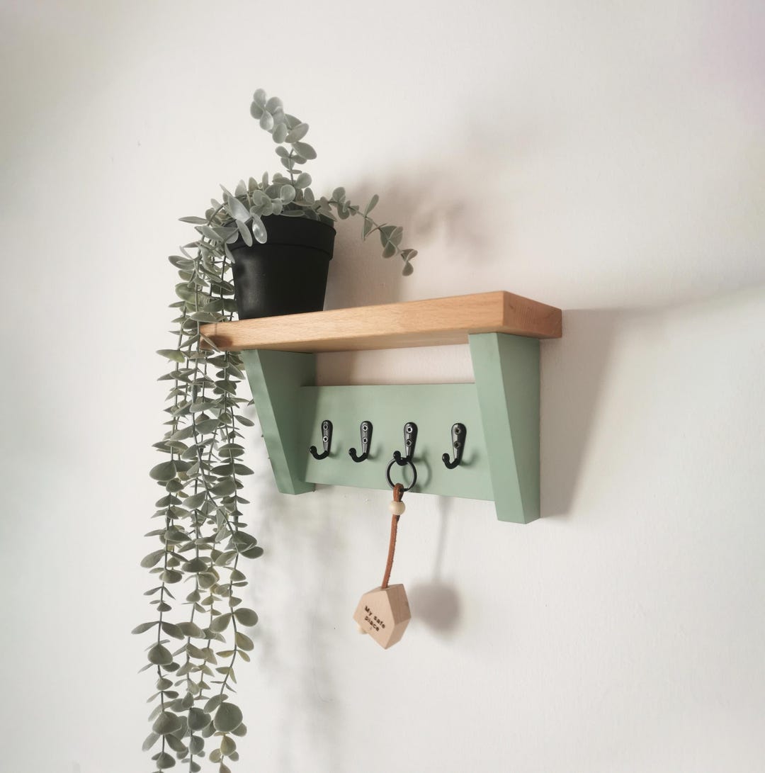 Customizable Wall-mounted Key Rack - Modern Rustic Wooden Wall-mounted ...
