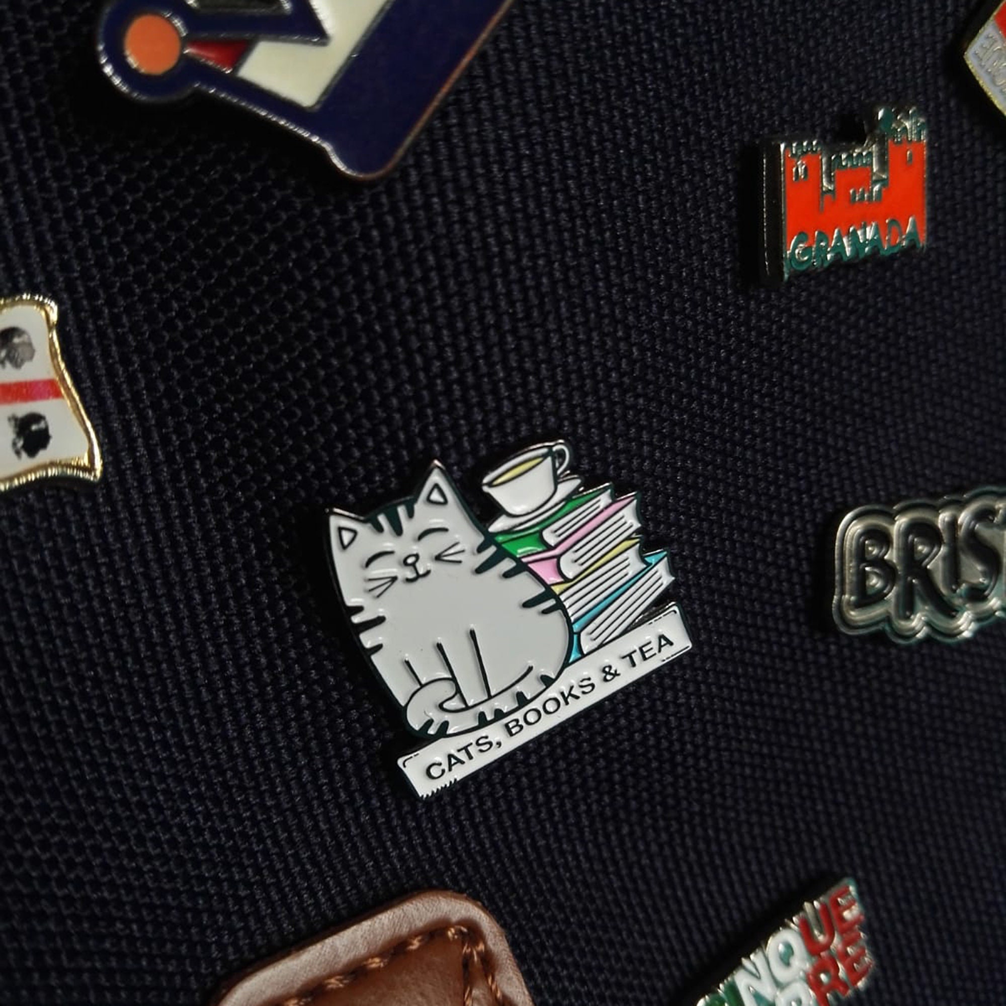 Cats, Books and Tea - Cat Enamel Pin - Etsy