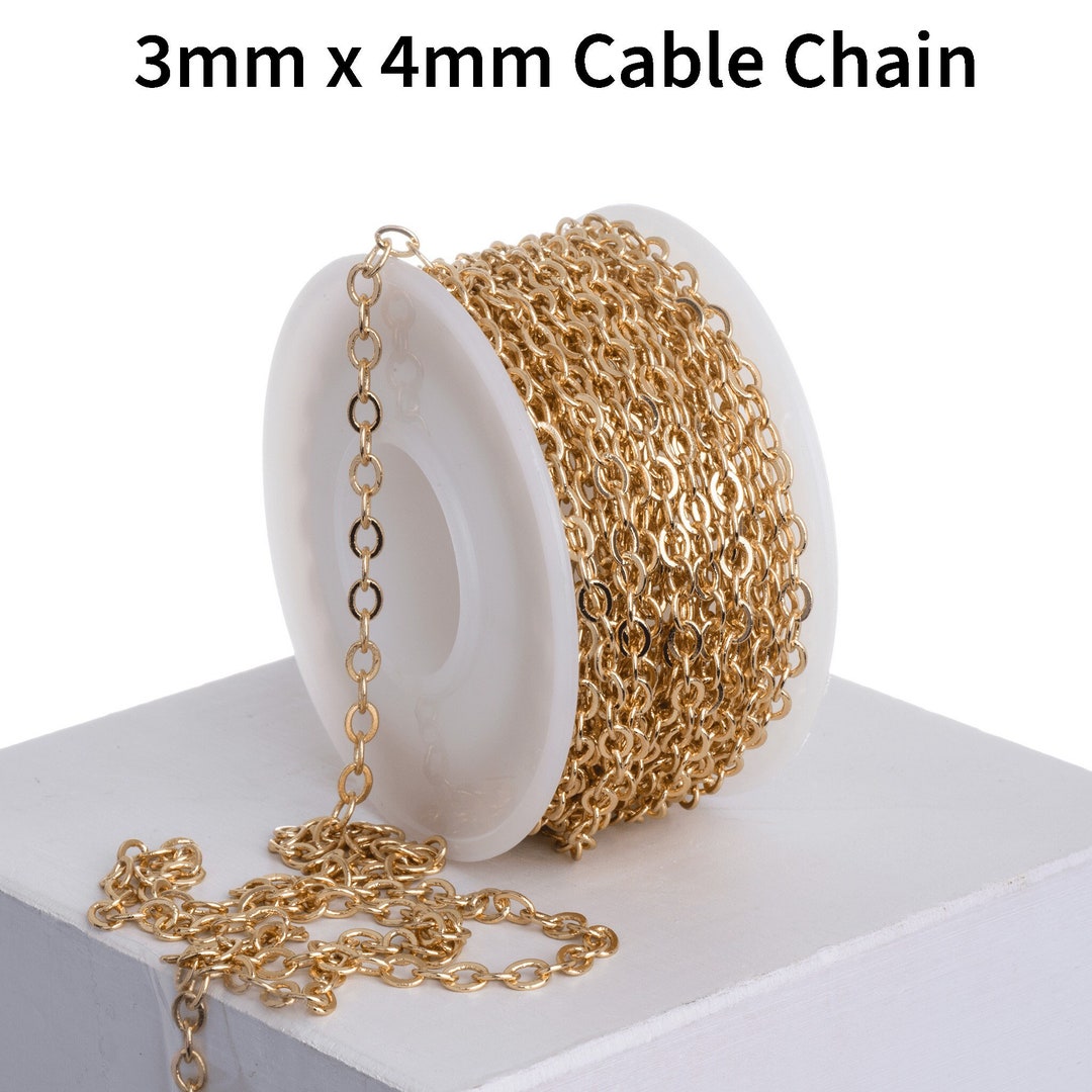 Silver and Gold Jewelry Making Chains Sold in 10 Meter Spools - Etsy