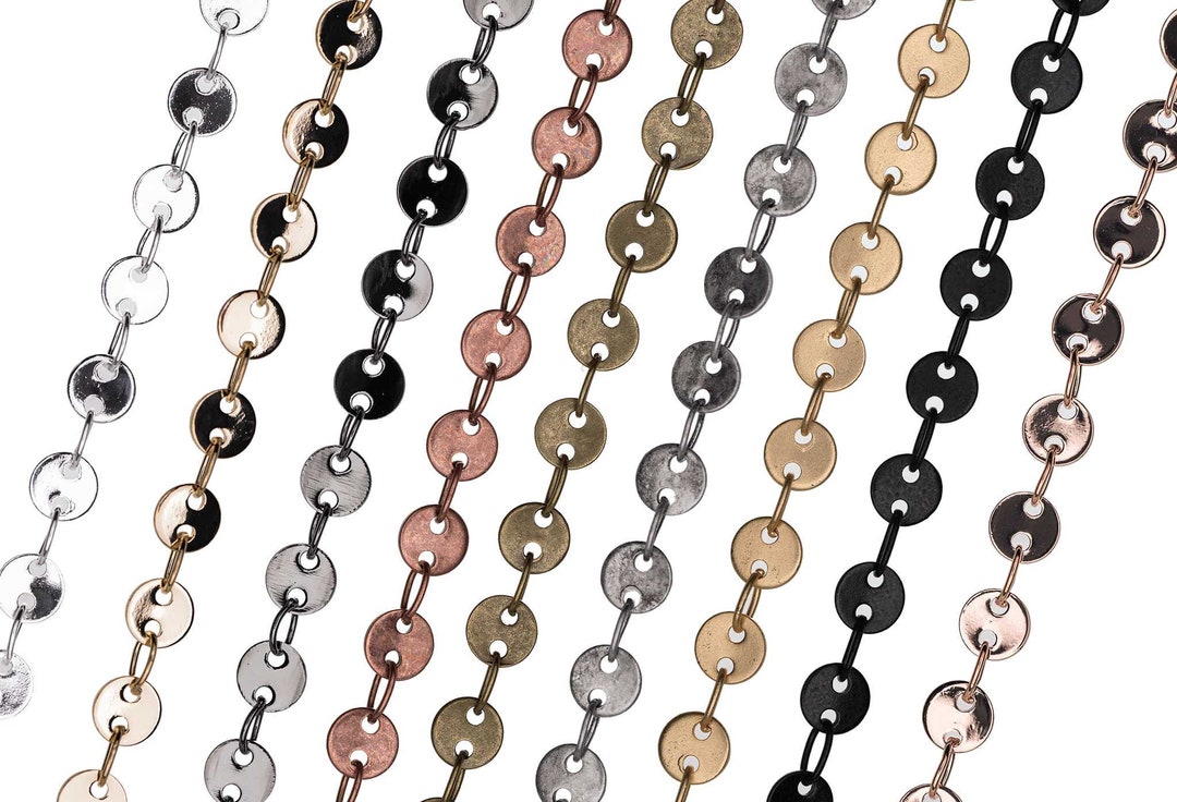 4mm Round Disc Specialty Chain Sold by the Foot Available in Multiple ...