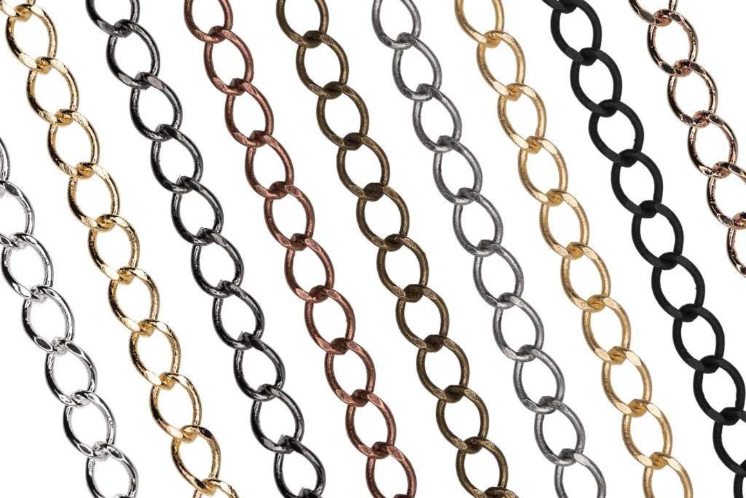 4mm Curb Chain Available in Multiple Finishes Sold by the Foot. - Etsy