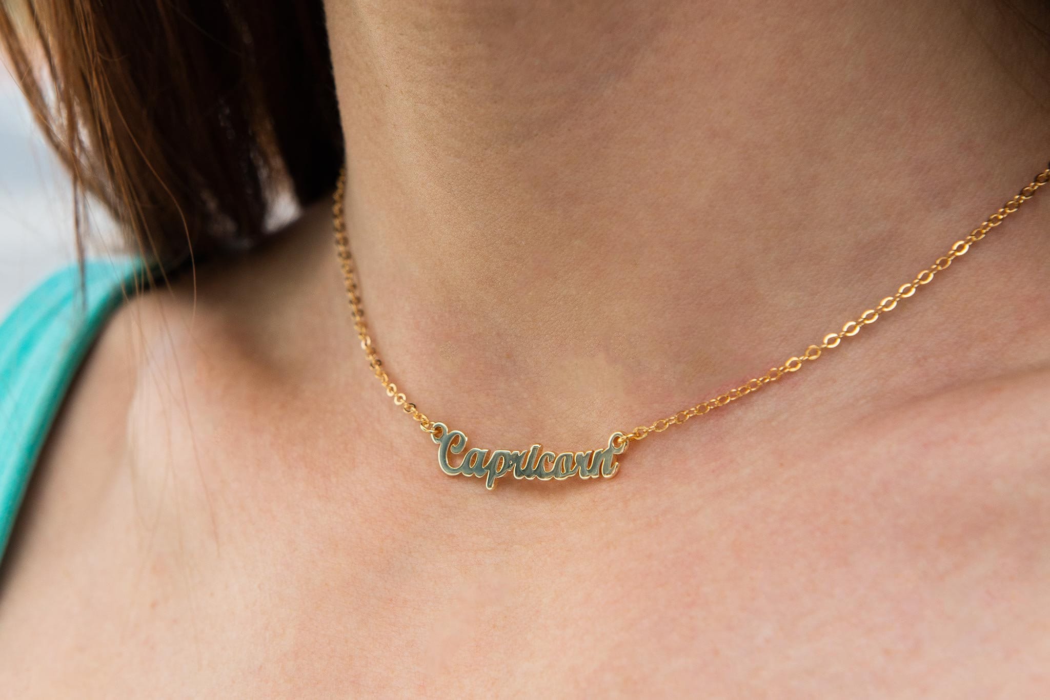 Zodiac Necklace, Cursive Script Necklace, Silver or Gold Chain Zodiac ...