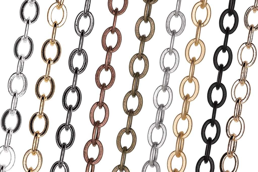 3mm X 4mm Cable Chain Available in Multiple Finishes Sold by the Foot ...