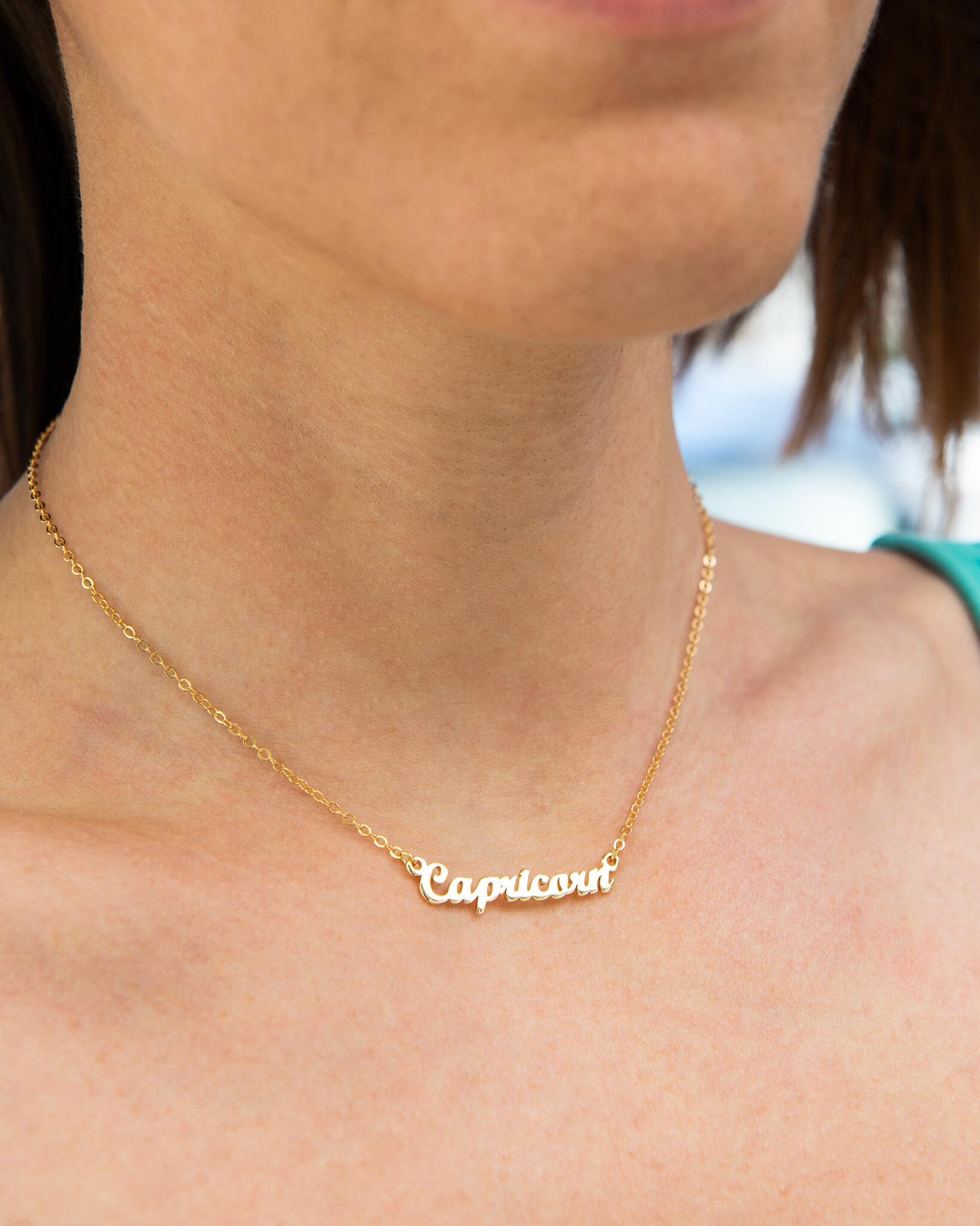 Zodiac Necklace, Cursive Script Necklace, Silver or Gold Chain Zodiac ...